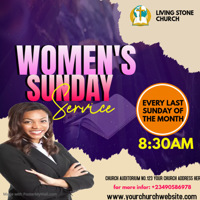WOMEN SUNDAY SERVICE Template | PosterMyWall