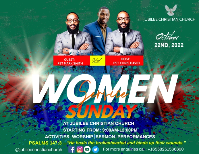 women sunday service poster Template | PosterMyWall