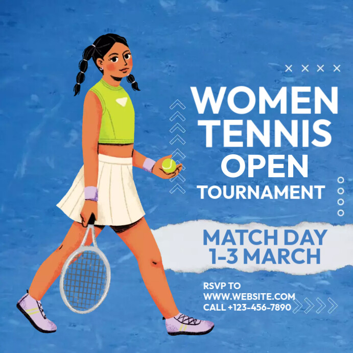 Plantilla de Women Tennis Tournament Ad Template | PosterMyWall
