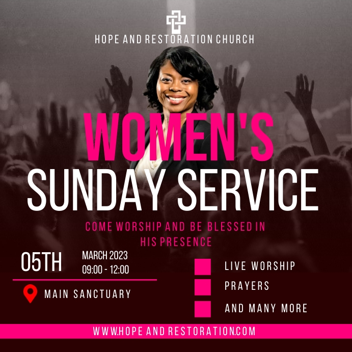 Womens sunday service Template | PosterMyWall