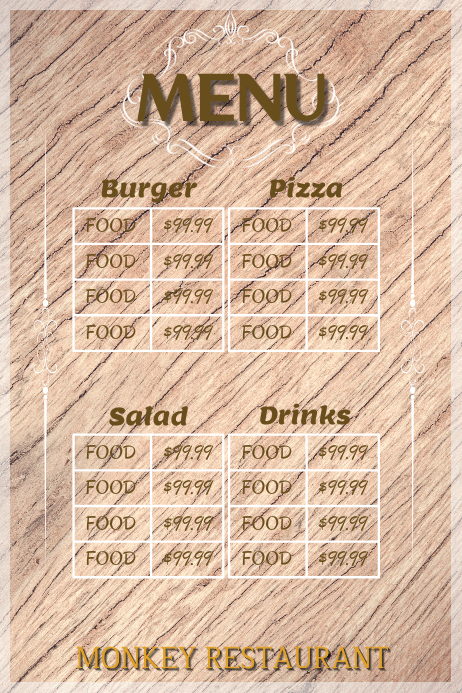 Wood Board Menu 005-02 Template | PosterMyWall