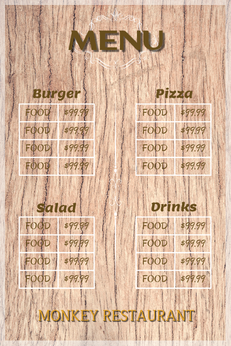 Wood Board Menu 005-04 Template | PosterMyWall
