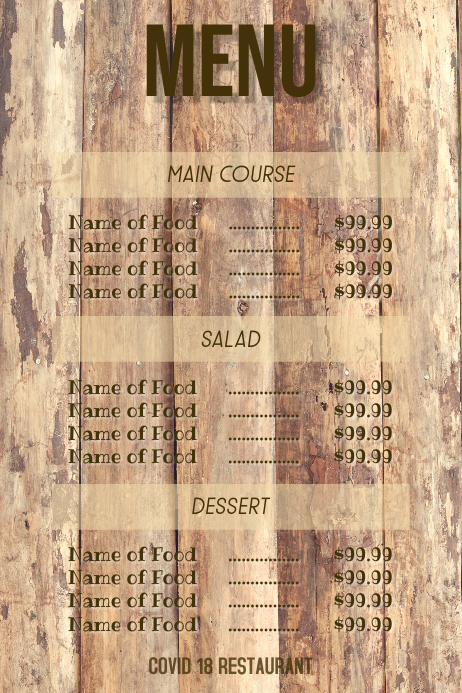 Wood Board Menu 005 Template | PosterMyWall
