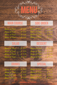 Wood Board Menu Template | PosterMyWall