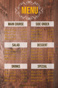 Wood Board Menu Template | PosterMyWall