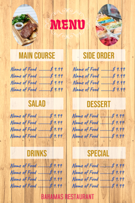 Wood Board Menu 2020 002 Template | PosterMyWall