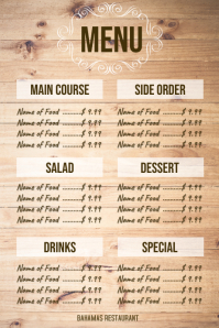 Wood Board Menu Template | PosterMyWall