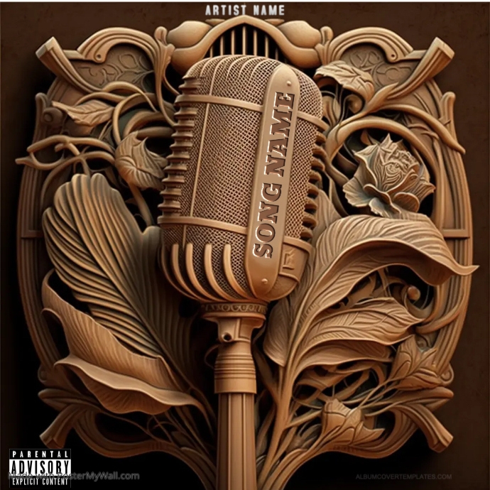 Wood Carving Microphone Album Cover template | PosterMyWall