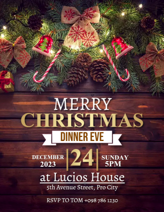 Wood Christmas Invitation Template | PosterMyWall