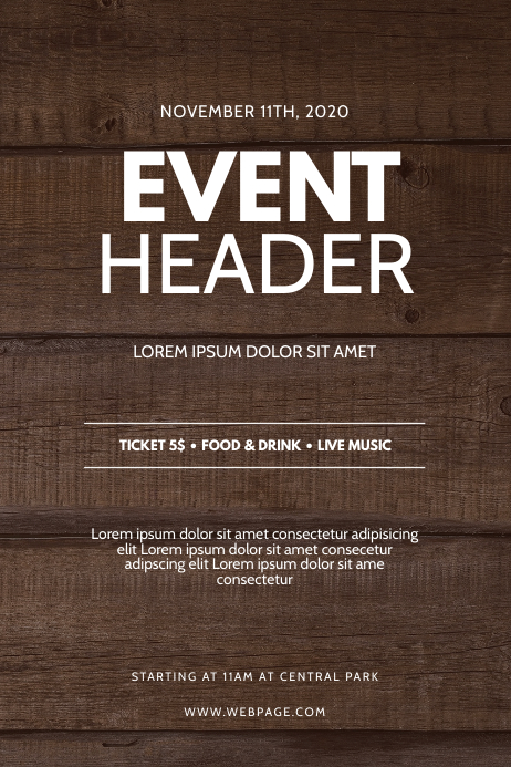 Wood Event Flyer Design Template | PosterMyWall