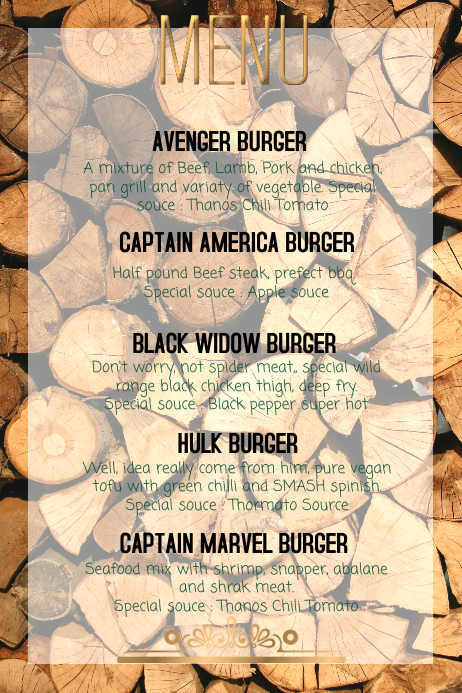 Wood Menu 2020 003 Template | PosterMyWall