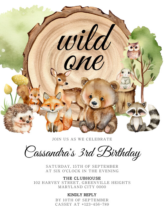 Woodland Animals Template | PosterMyWall