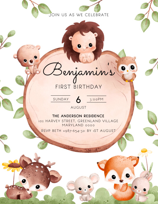 Woodland Animals Template | PosterMyWall