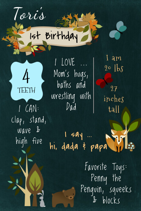 Woodland Birthday Brag Poster Template | PosterMyWall