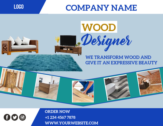 woodwork designer marketing flyer template | PosterMyWall
