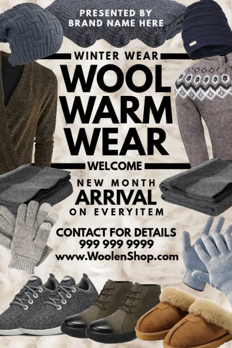 Wool Winter Wear Poster Template | PosterMyWall