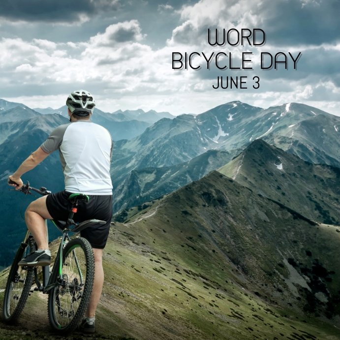 Word Bicycle Day Template | PosterMyWall