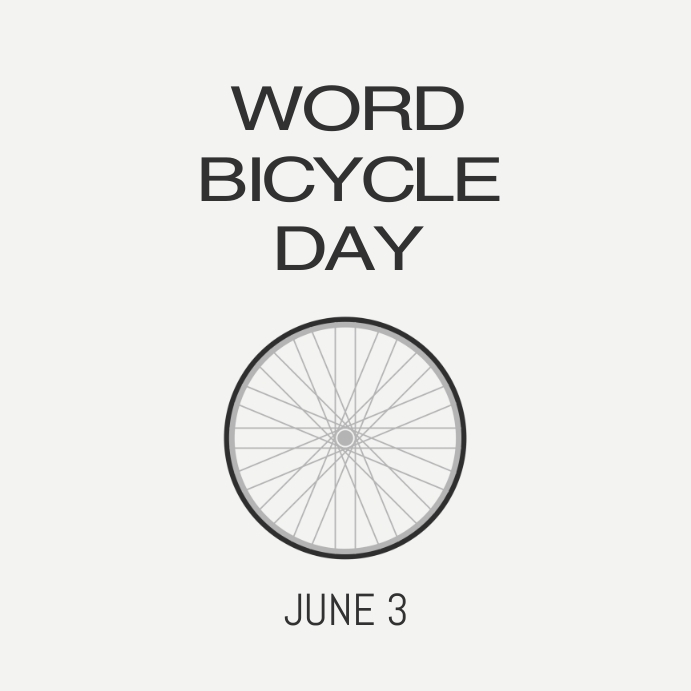 Word Bicycle Day Template | PosterMyWall