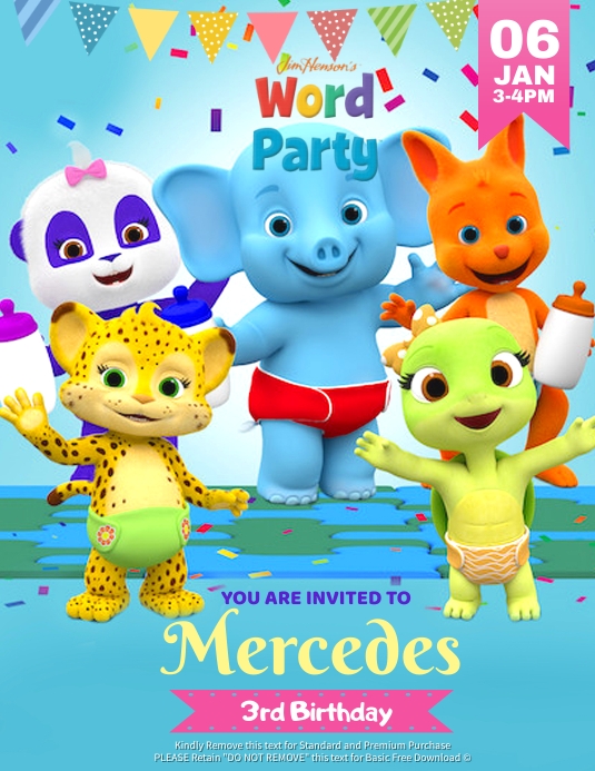 Word Party Template | PosterMyWall