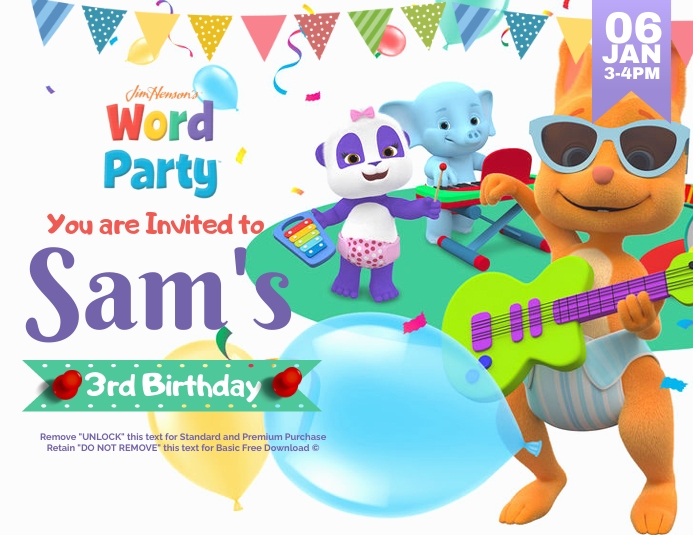 Word Party Template | PosterMyWall