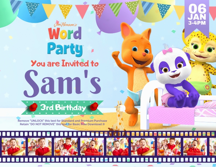 Word Party Template | PosterMyWall