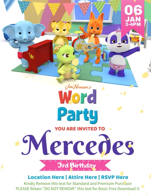 Word Party Template | PosterMyWall