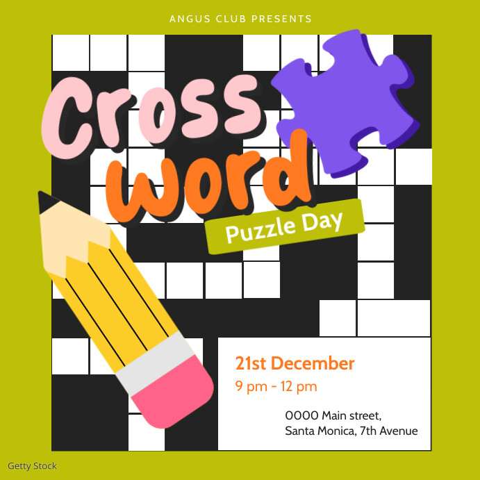 Word puzzle day event instagram template | PosterMyWall
