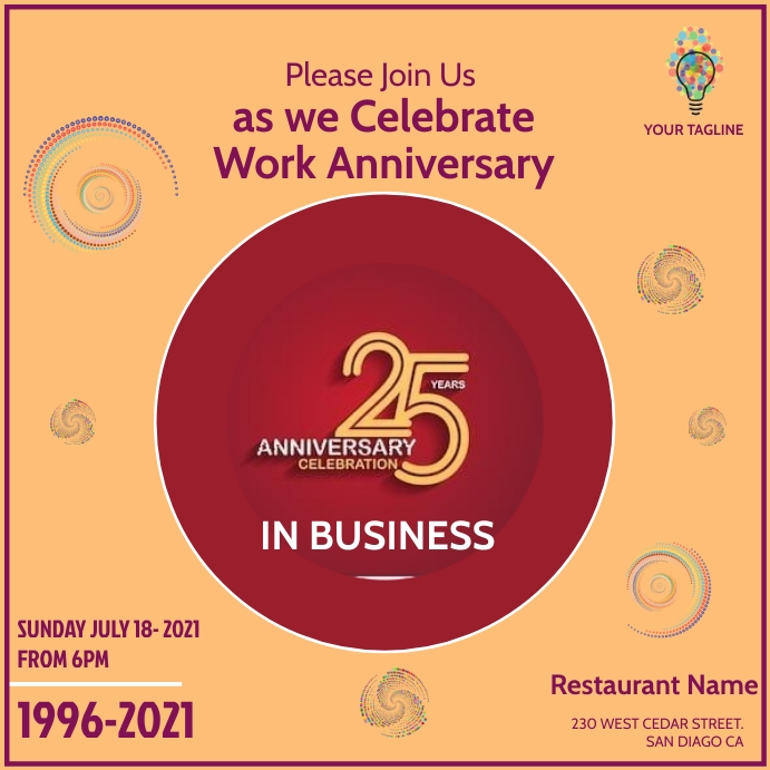 WORK ANNIVERSARY FLYER Template | PosterMyWall