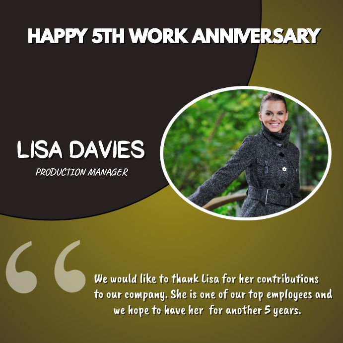 Work Anniversary Wishes Template | PosterMyWall