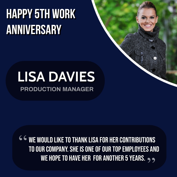 Work Anniversary Wishes Template | PosterMyWall