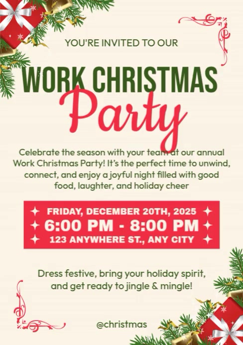 Work Christmas Party Template | PosterMyWall