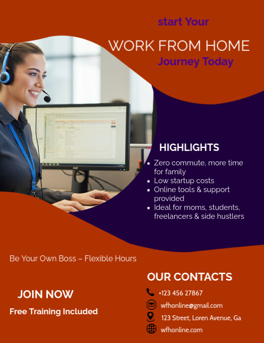 Copy of Work from Home Business Flyer | PosterMyWall