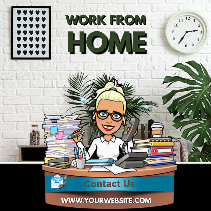 Work from Home Template | PosterMyWall