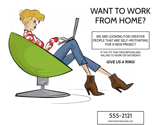 WORK FROM HOME Template | PosterMyWall