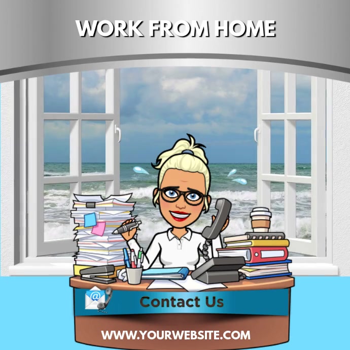 Work from Home Template | PosterMyWall
