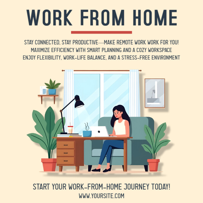 Copy of Work from Home Flyer Poster Ad Template Design | PosterMyWall