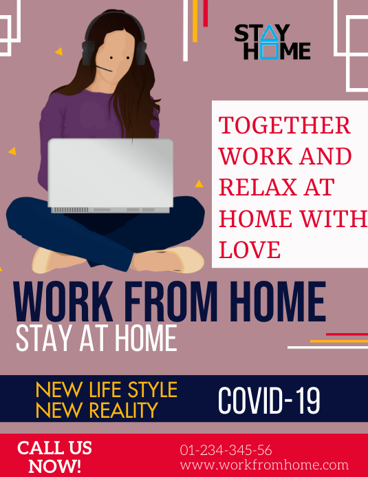 Work from home template | PosterMyWall