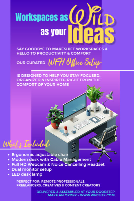 Work From Home Template | PosterMyWall