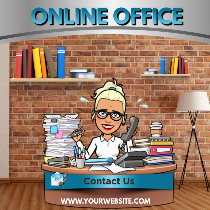 Work from Home Online Office Template | PosterMyWall