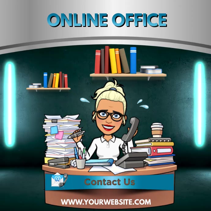 Work from Home Online Office Template | PosterMyWall