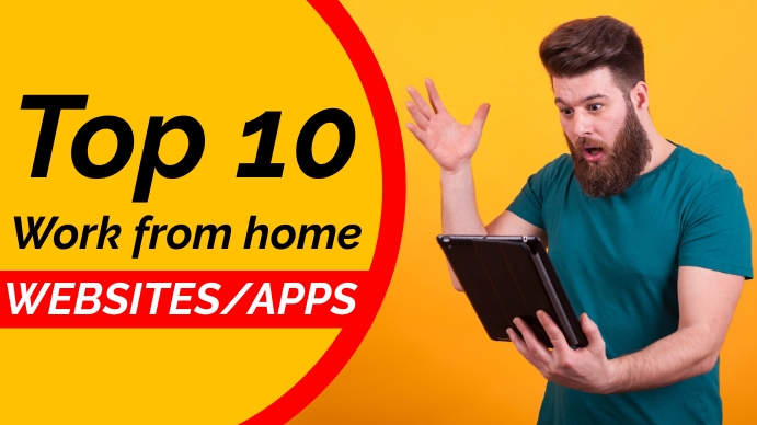 Copy of Work from home Website Apps YouTube Thumbnail | PosterMyWall