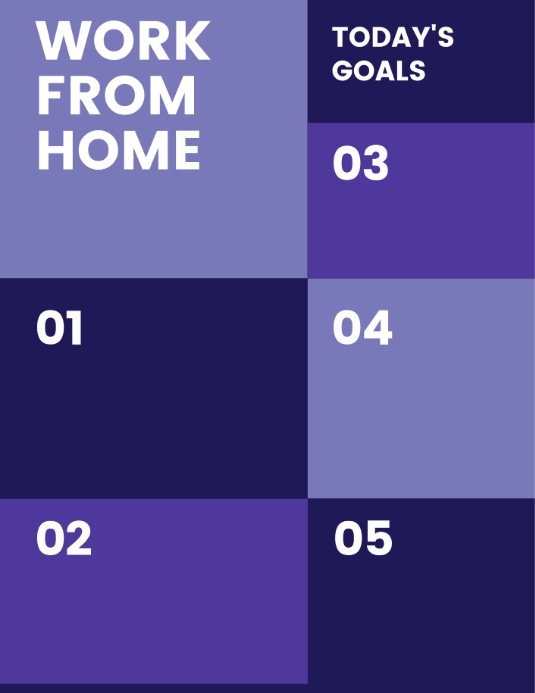 Work From Home Your Goals Template | PosterMyWall