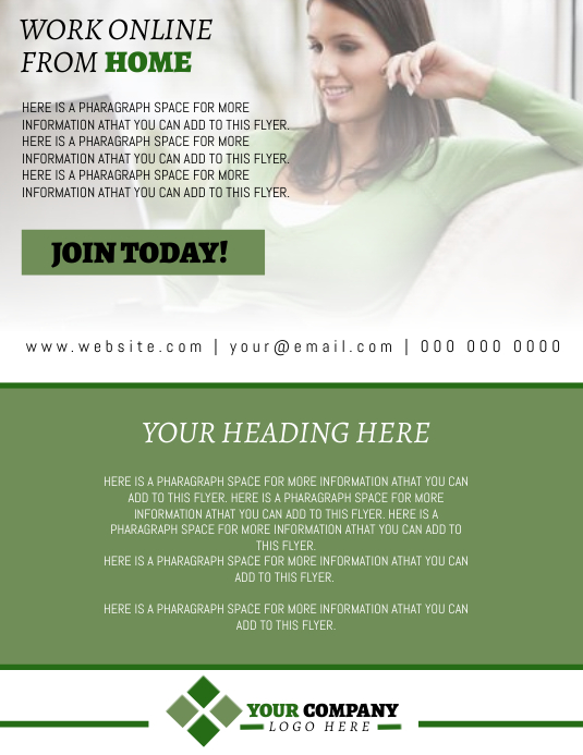 Work online from home Template | PosterMyWall