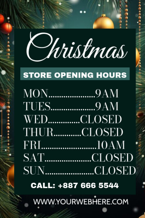 Working hours Template | PosterMyWall