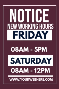 Working hours Template | PosterMyWall