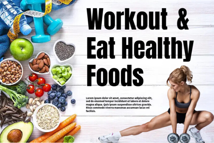 Workout & Eat Healthy Template | PosterMyWall