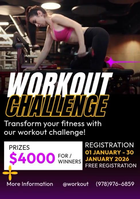 Workout Challenge Template | PosterMyWall