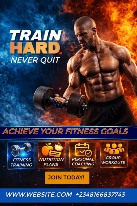 Workout Harder, Become Stronger Template | PosterMyWall