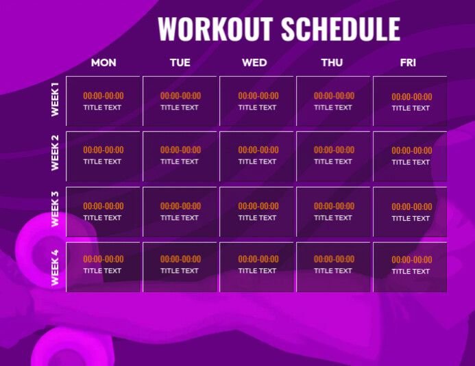 Workout Schedule Template | PosterMyWall