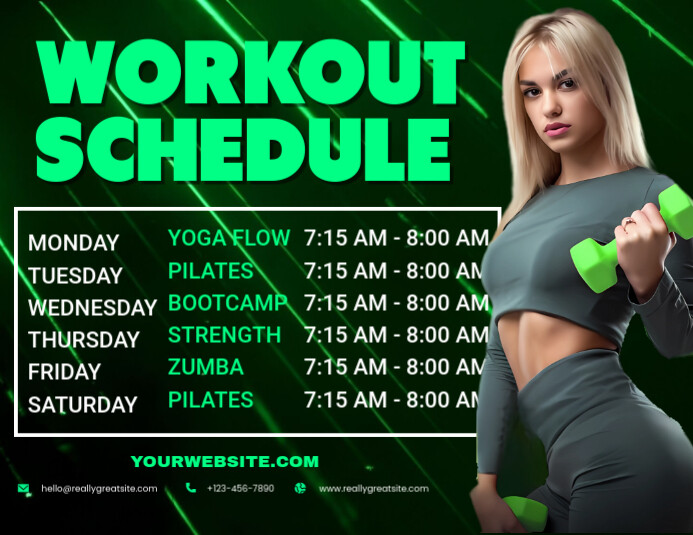 Workout Schedule Poster Templat | PosterMyWall